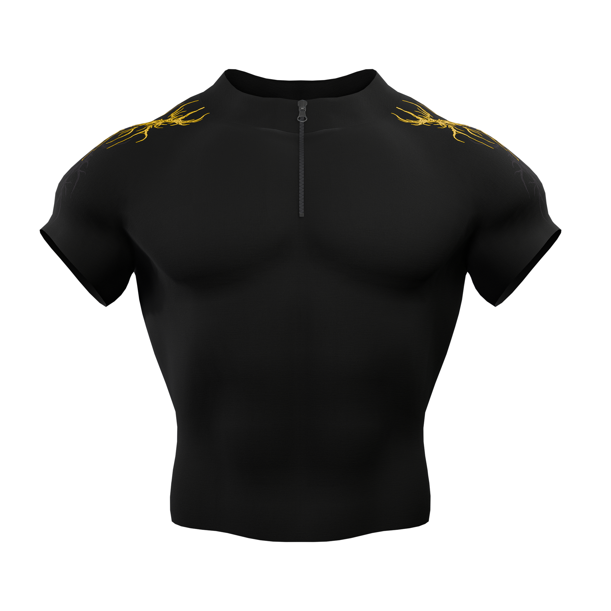 Prime Arc Zip Compression Tshirt Half Sleeve - Yellow/Black – XtremeX