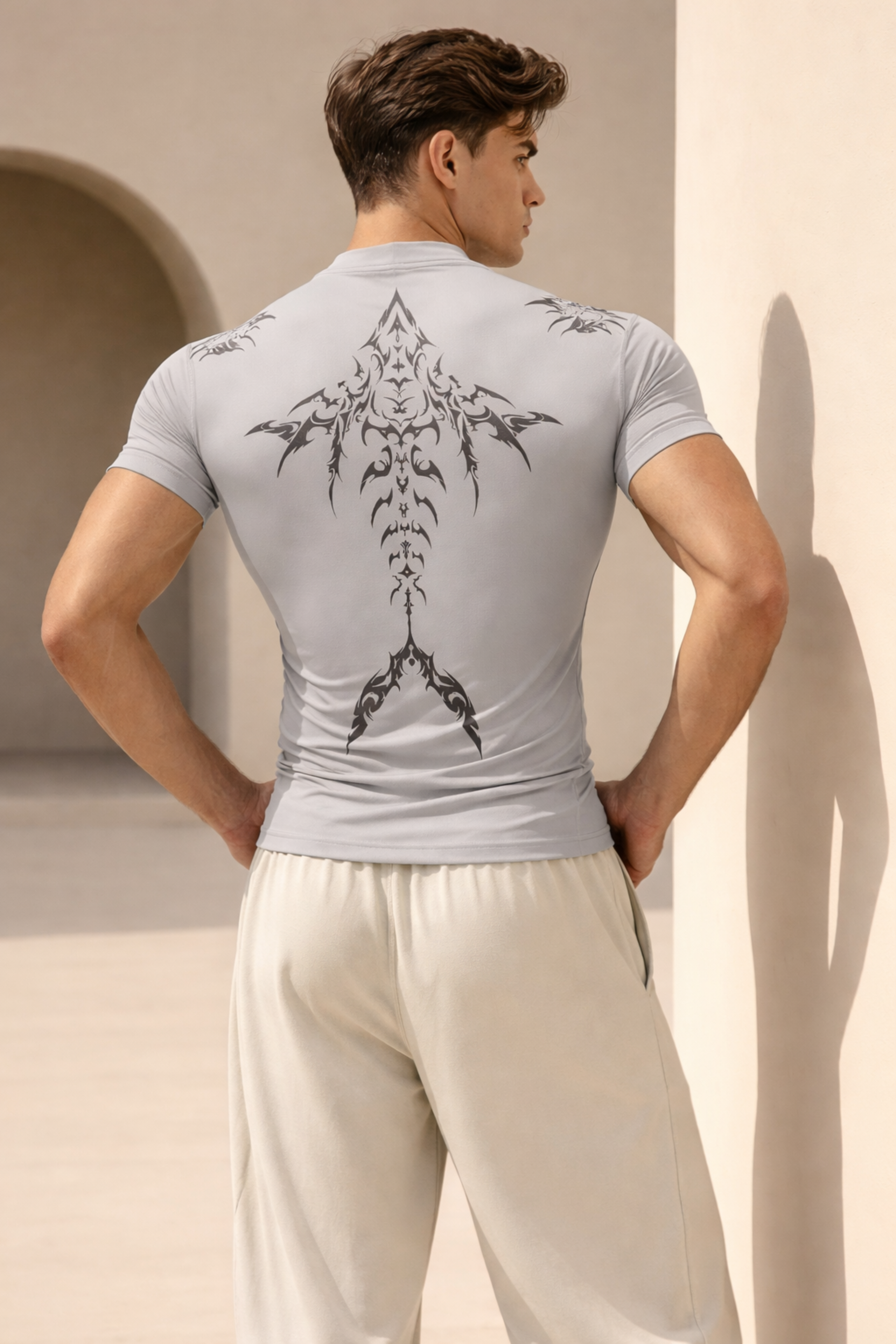 Titan Zip Nylon Compression Tshirt Half Sleeve - Grey – XtremeX